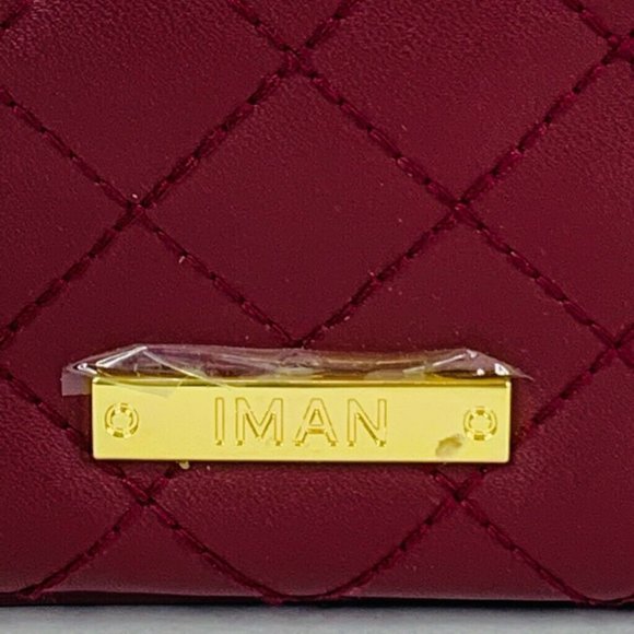 IMAN | Bags | Iman Red Leather Crossbody Bag With Chain Strap | Poshmark